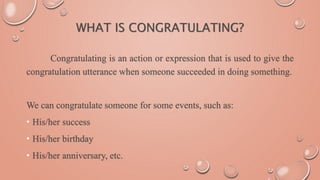 Congratulating and complimenting others | PPTX