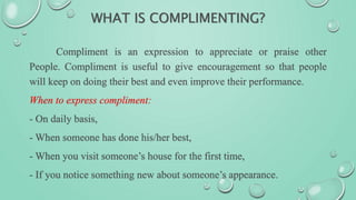 Congratulating and complimenting others | PPTX