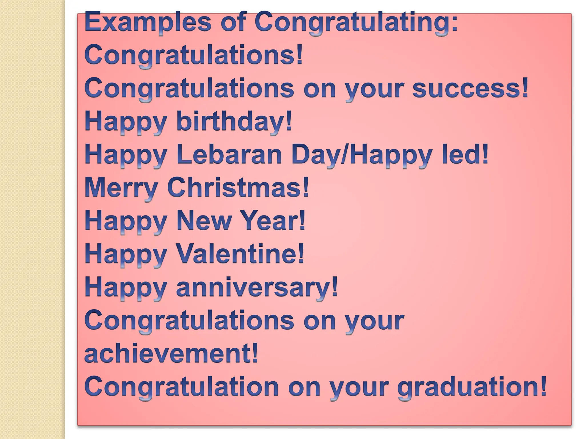 CONGRATULATING & COMPLIMENTING materials | PPTX