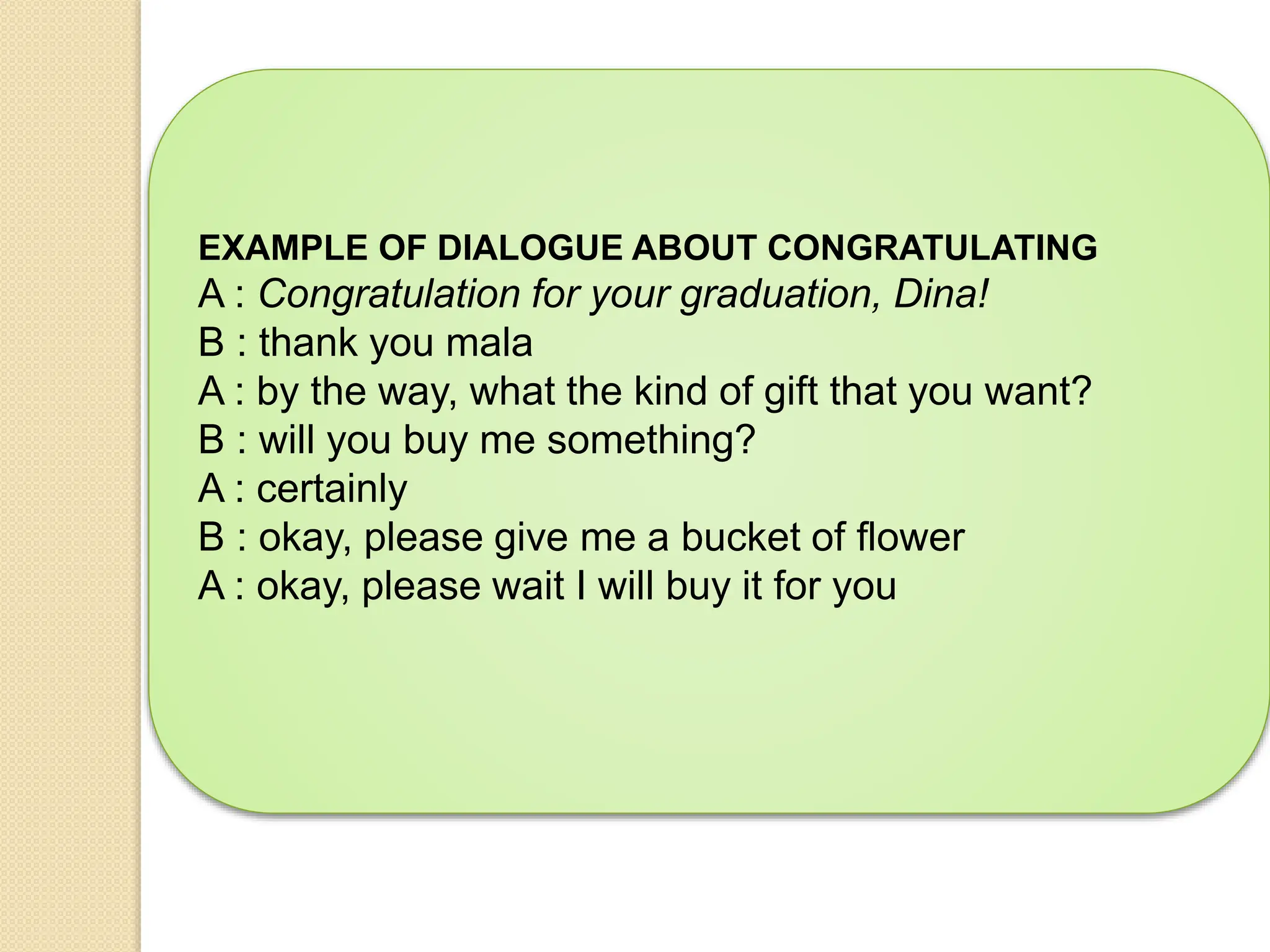 CONGRATULATING & COMPLIMENTING materials | PPTX