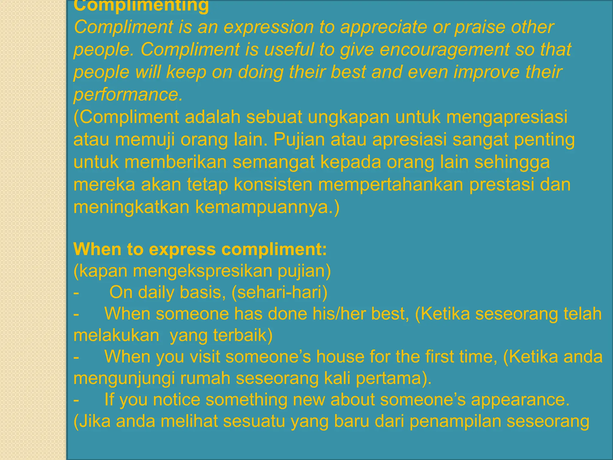 CONGRATULATING & COMPLIMENTING materials | PPTX