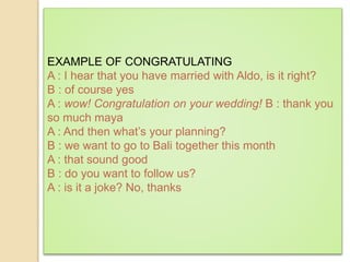 CONGRATULATING & COMPLIMENTING materials | PPTX