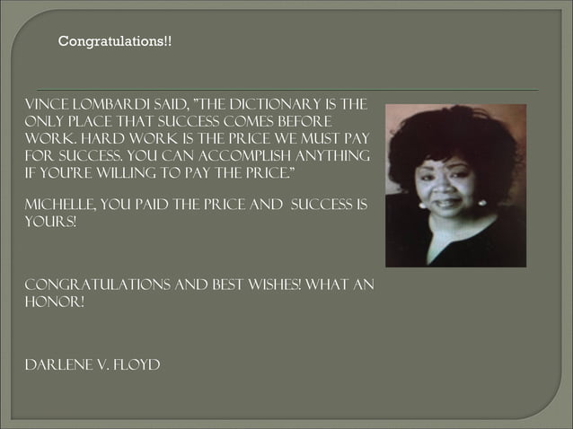 Congratulations michelle crockett | PPT