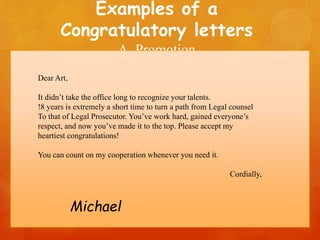Congratulatory letter | PPTX