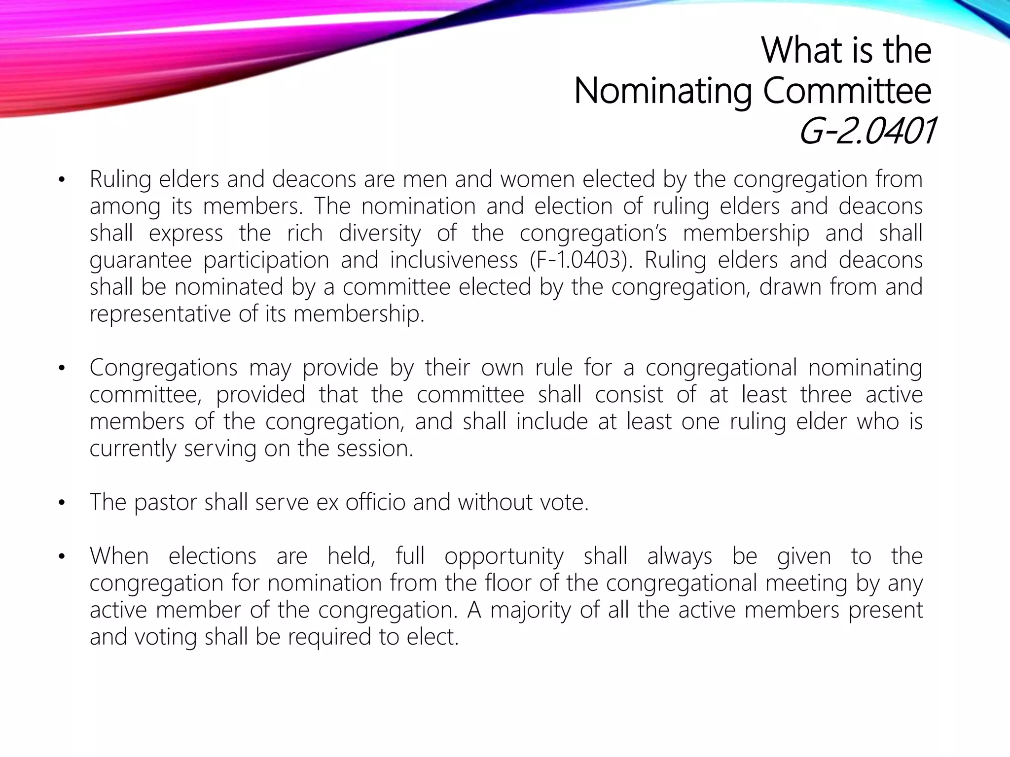 Congregational Nominating Committee Overview | PPTX