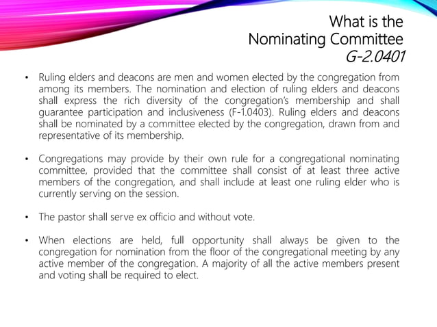Congregational Nominating Committee Overview | PPTX