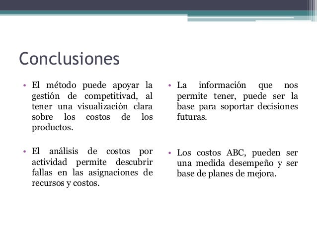 Sistema de costeo basado en actividades (ABC) Sistema de costeo basado en actividades (ABC)