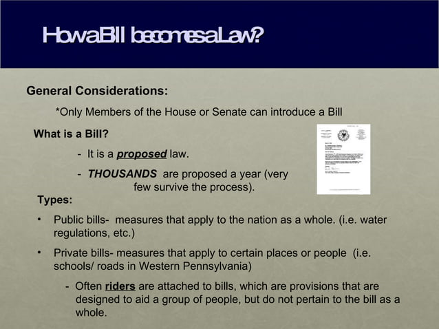 How a Bill becomes a Law? | PPT