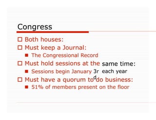 Congress of the USA power point | PPT