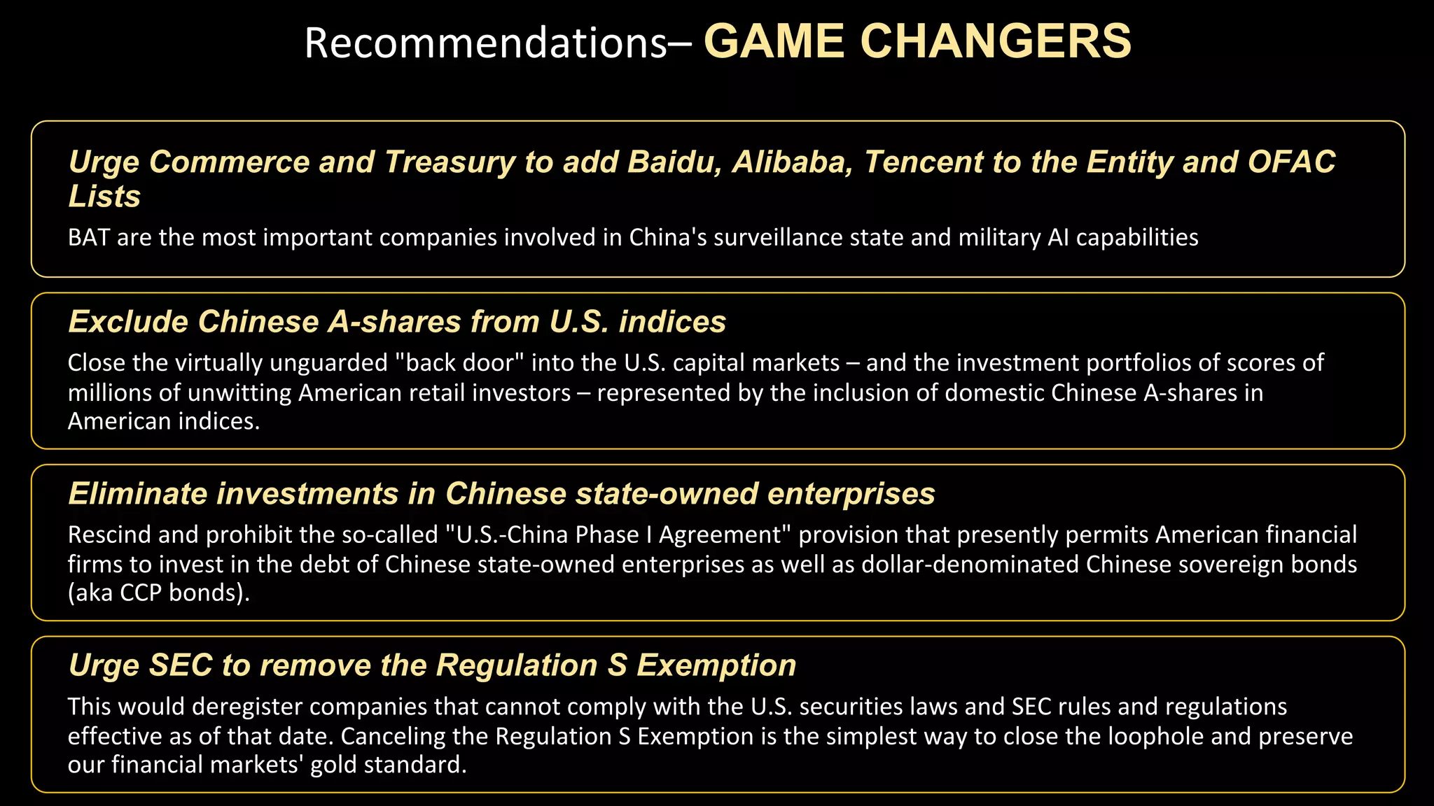 Congressional China Task Force: Executing a Clean Capital Markets ...