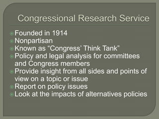 Congressional staff agencies | PPT