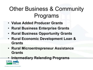 RURAL DEVELOPMENT HOUSING PROGRAMS | PPTX