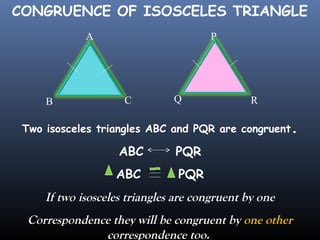 Congruence line,angle,triangles,rectangle-circle etc | PPT