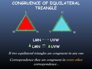 Congruence line,angle,triangles,rectangle-circle etc | PPT