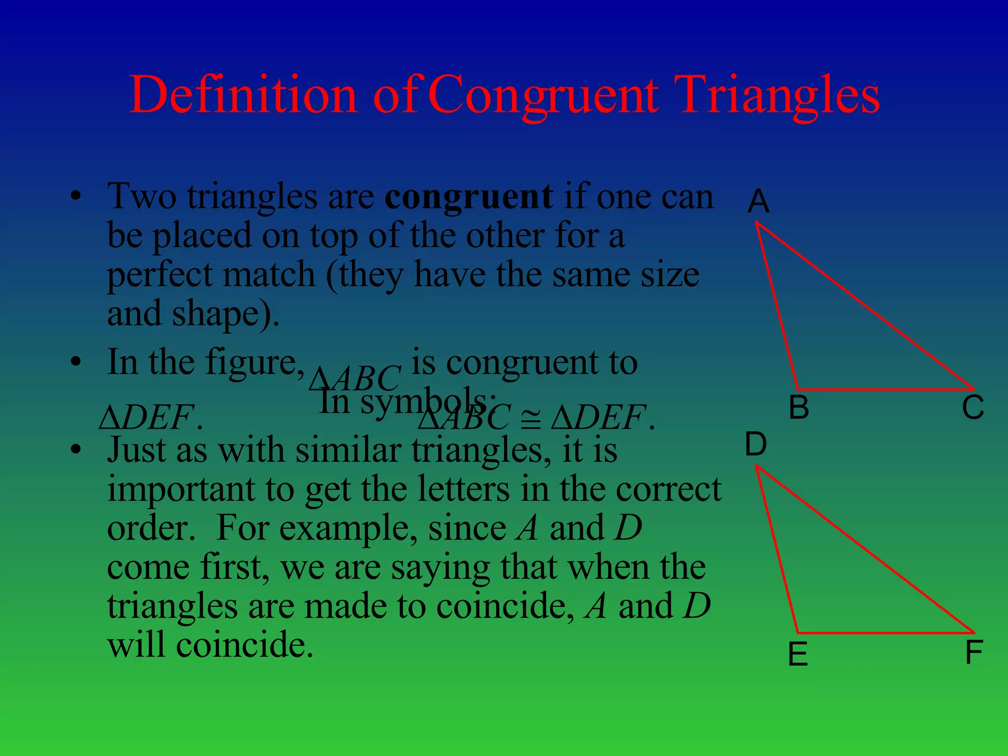Congruence Shortcuts Notes | PPT