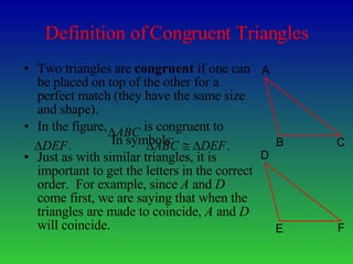 Congruence Shortcuts Notes | PPT