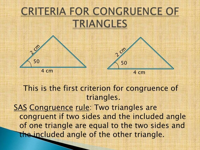 Congruence of triangle | PPTX | Physics | Science