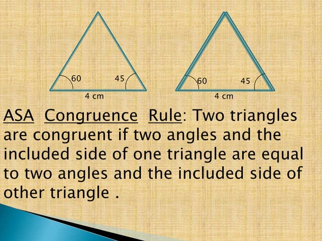 Congruence of triangle | PPTX | Physics | Science