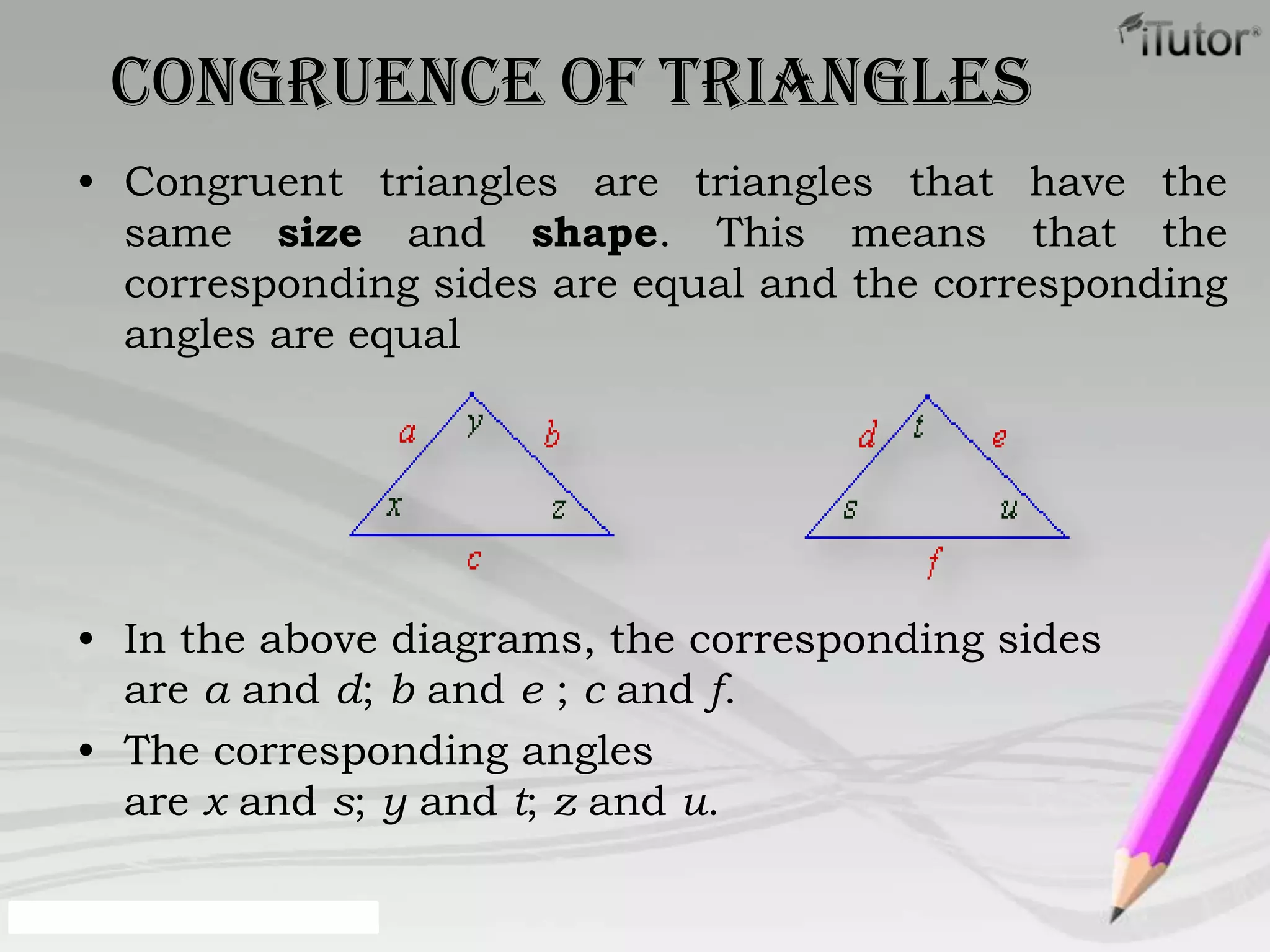 Congruence of Triangle | PPTX