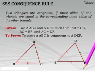 Congruence of Triangle | PPTX