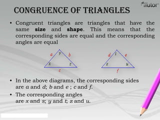 Congruence of Triangle | PPTX