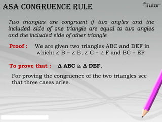 Congruence of Triangle | PPTX
