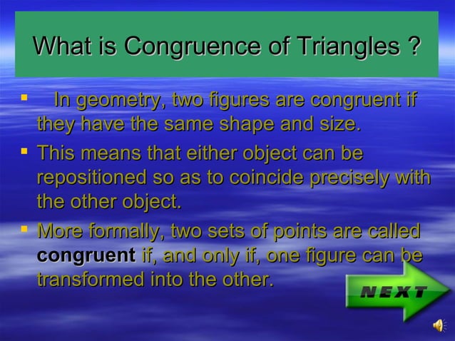 Congruence of triangles | PPT