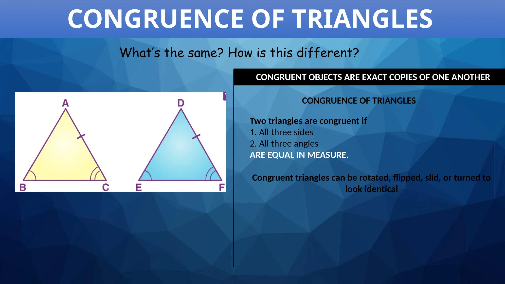 Class 7 CONGRUENCE OF TRIANGLES mathematics | PPTX