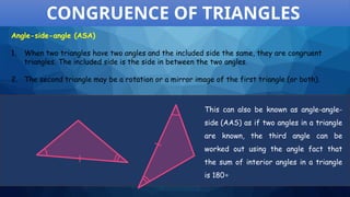 Class 7 CONGRUENCE OF TRIANGLES mathematics | PPTX