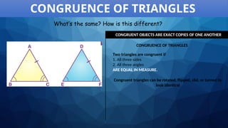 Class 7 CONGRUENCE OF TRIANGLES mathematics | PPTX