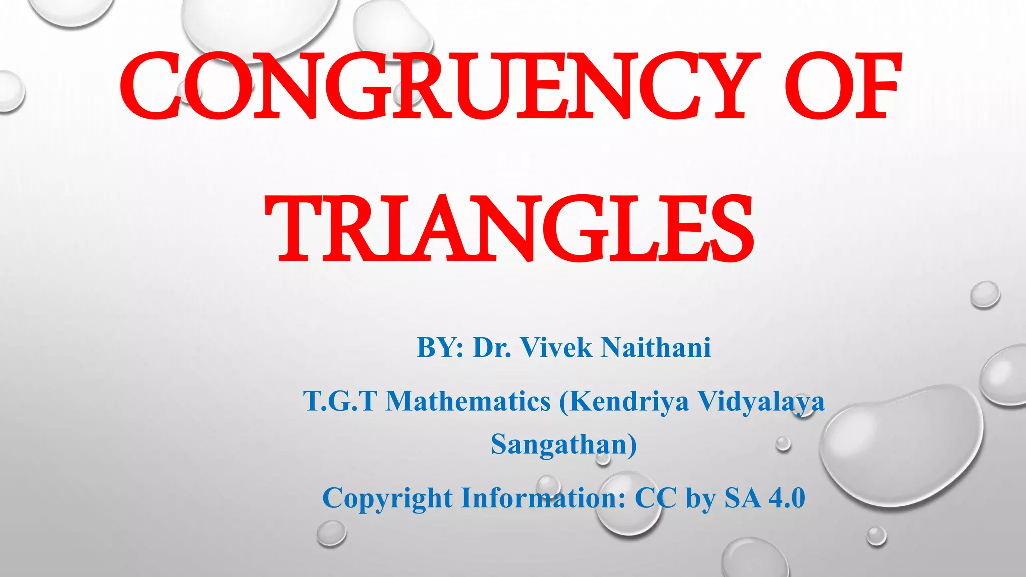 Congruency of triangles | PPT