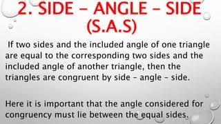 Congruency of triangles | PPT