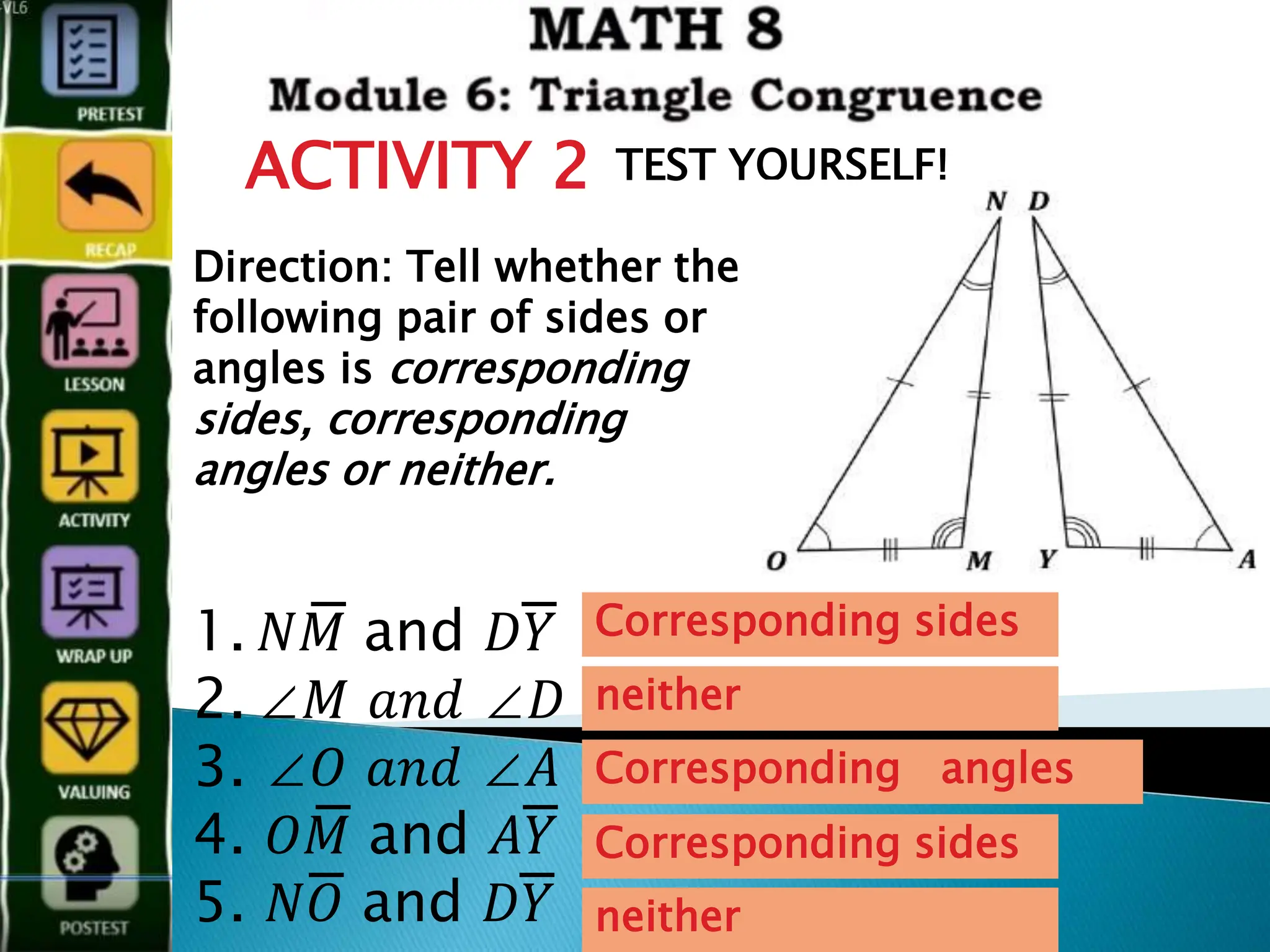 Math 8 Quarter 3 Topic: CONGRUENT TRIANGLES | PPTX