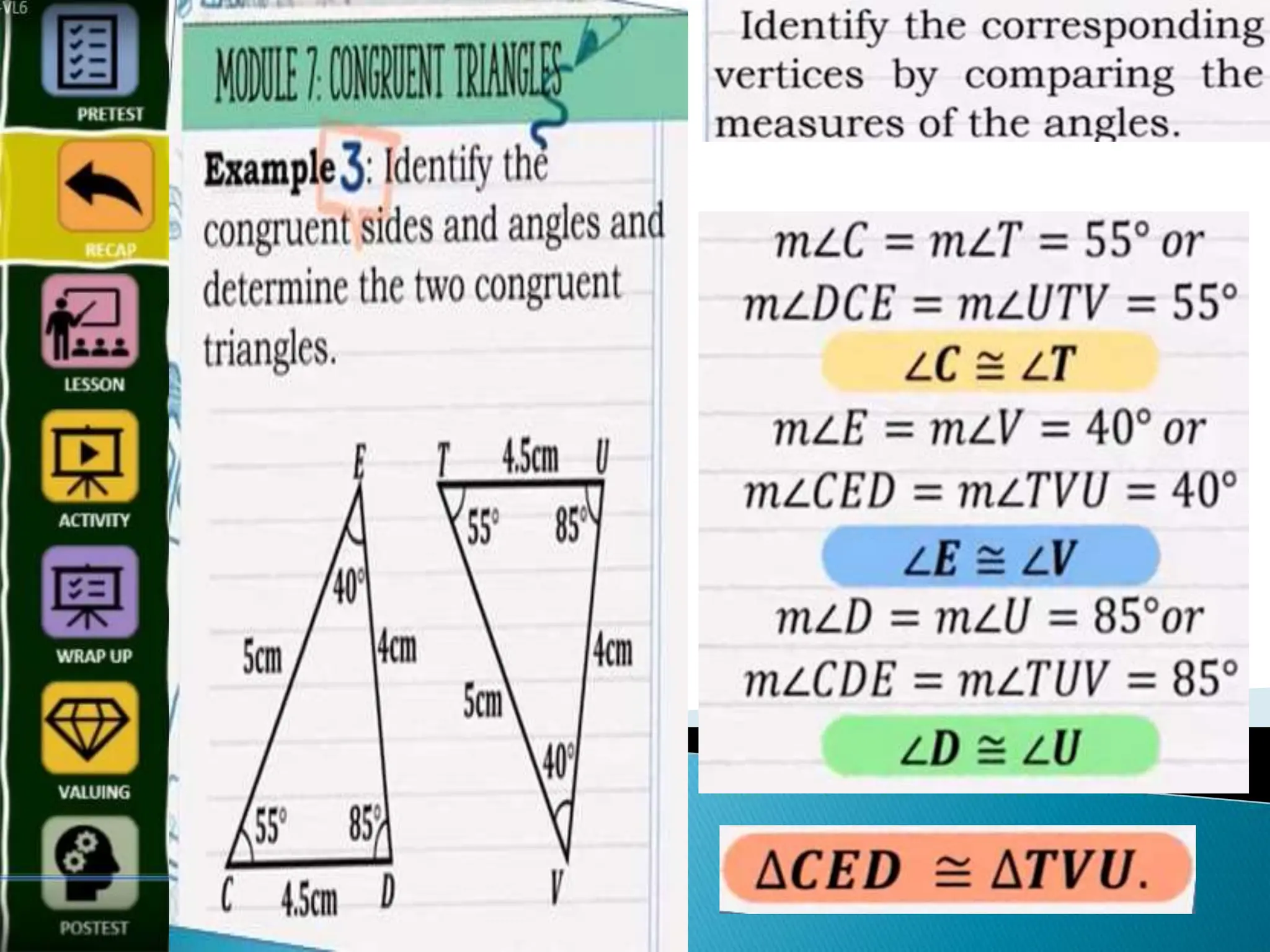 Math 8 Quarter 3 Topic: CONGRUENT TRIANGLES | PPTX | Physics | Science