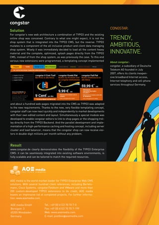 congstar (Deutsche Telekom) CMS Relaunch with TYPO3 | PDF