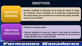 evaluacion de riesgo de trombosis venosa profunda en pacientes pre ...