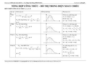 tổng hợp công thức dòng điện xoay chiều | PDF