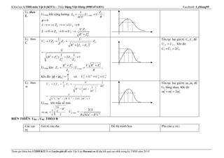 tổng hợp công thức dòng điện xoay chiều | PDF