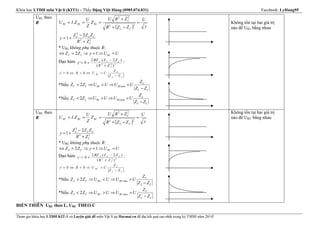 tổng hợp công thức dòng điện xoay chiều | PDF