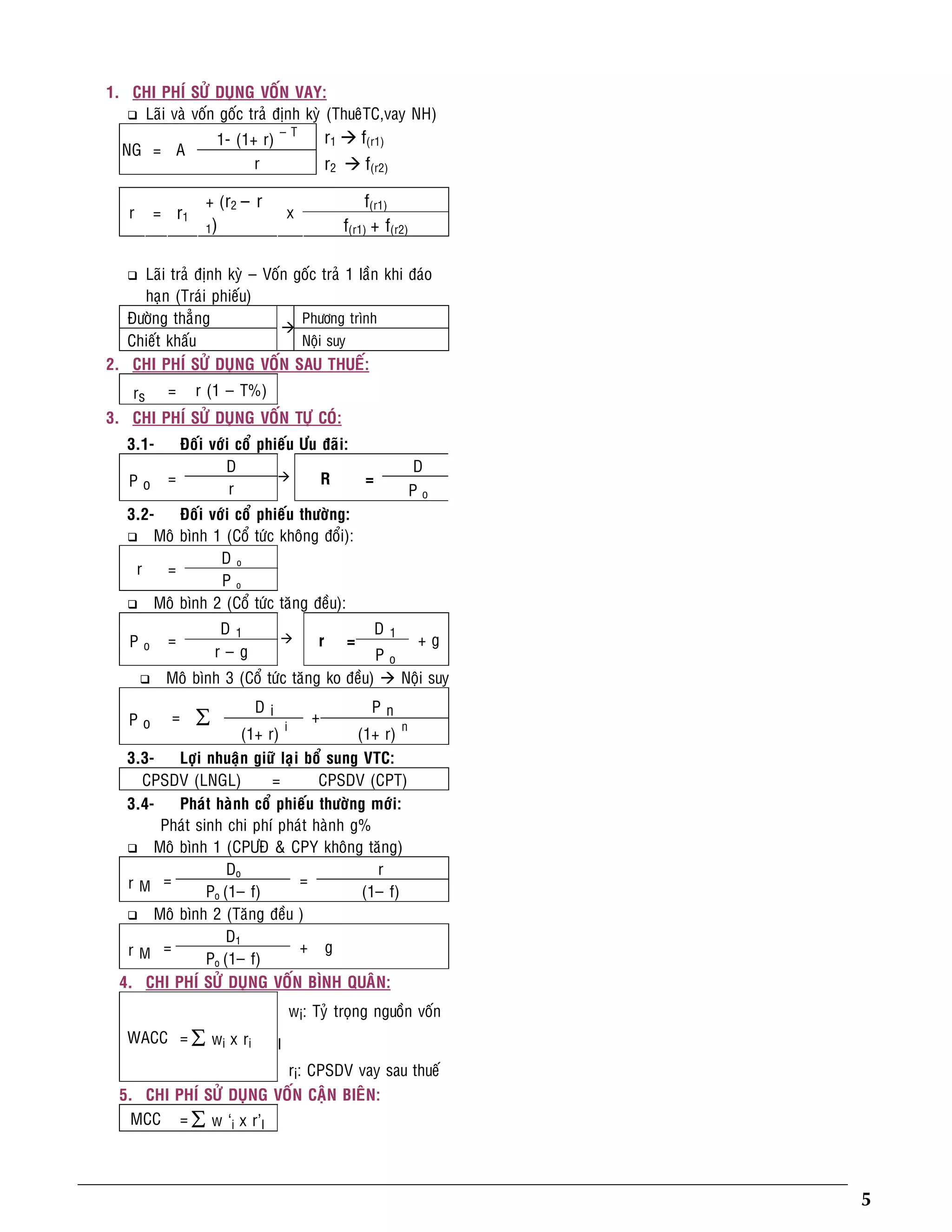 Cong thuc tcdn | PDF