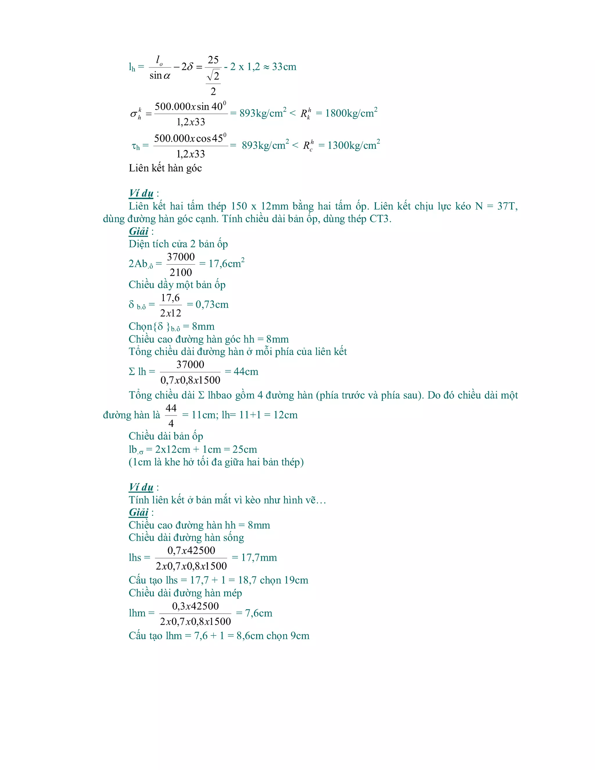 Cong thuc tinh toan ket cau thep | PDF