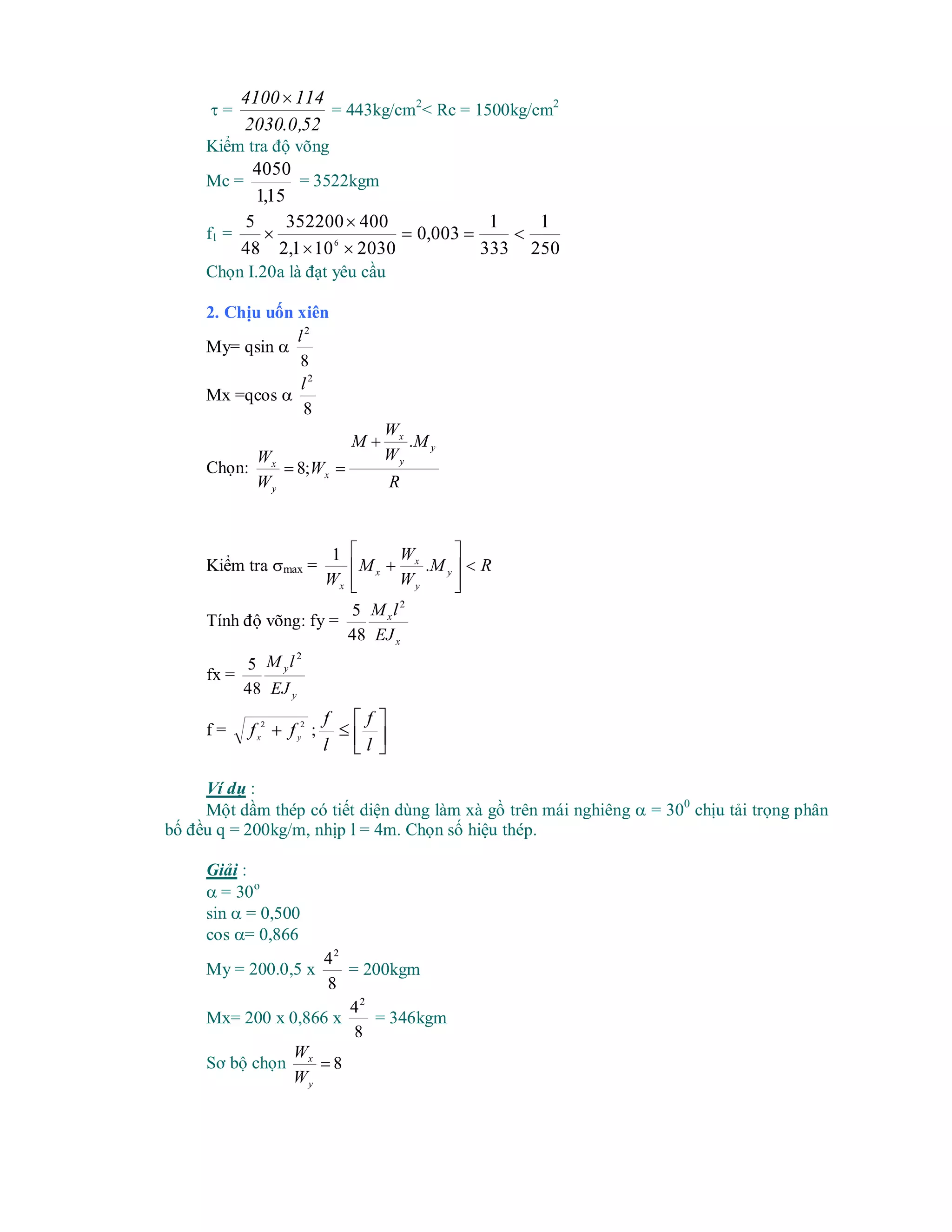 Cong thuc tinh toan ket cau thep | PDF