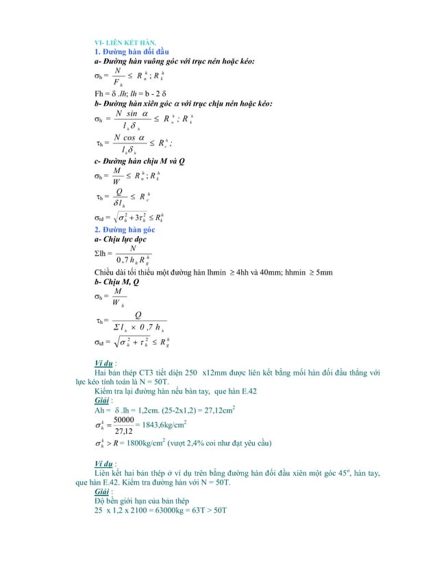 Cong thuc tinh toan ket cau thep | PDF