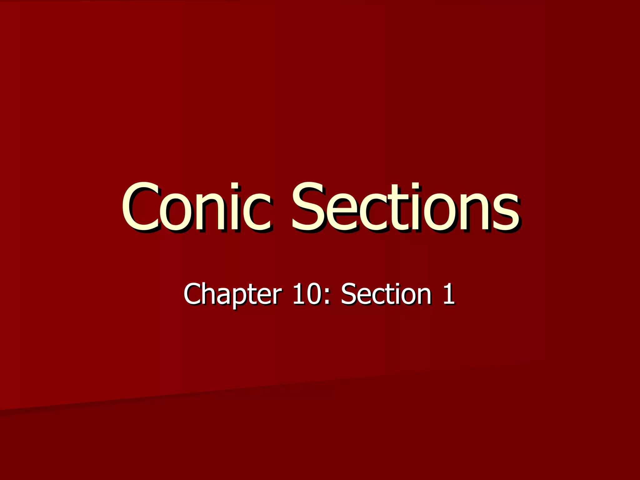 Conic Sections Ppt