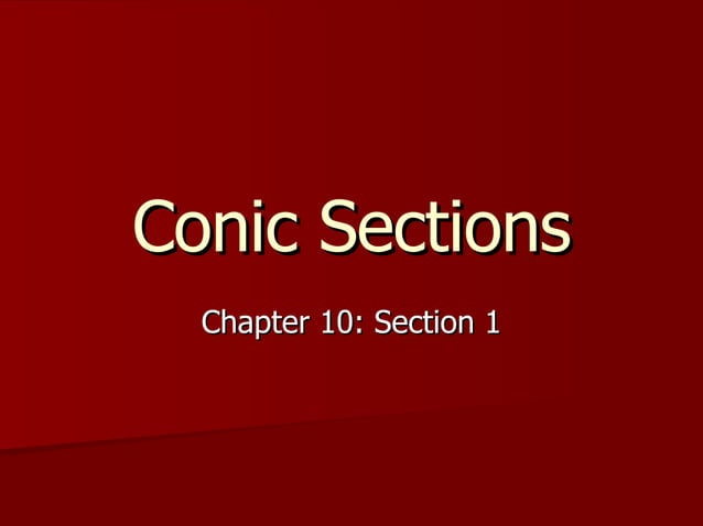 Conic Sections Ppt