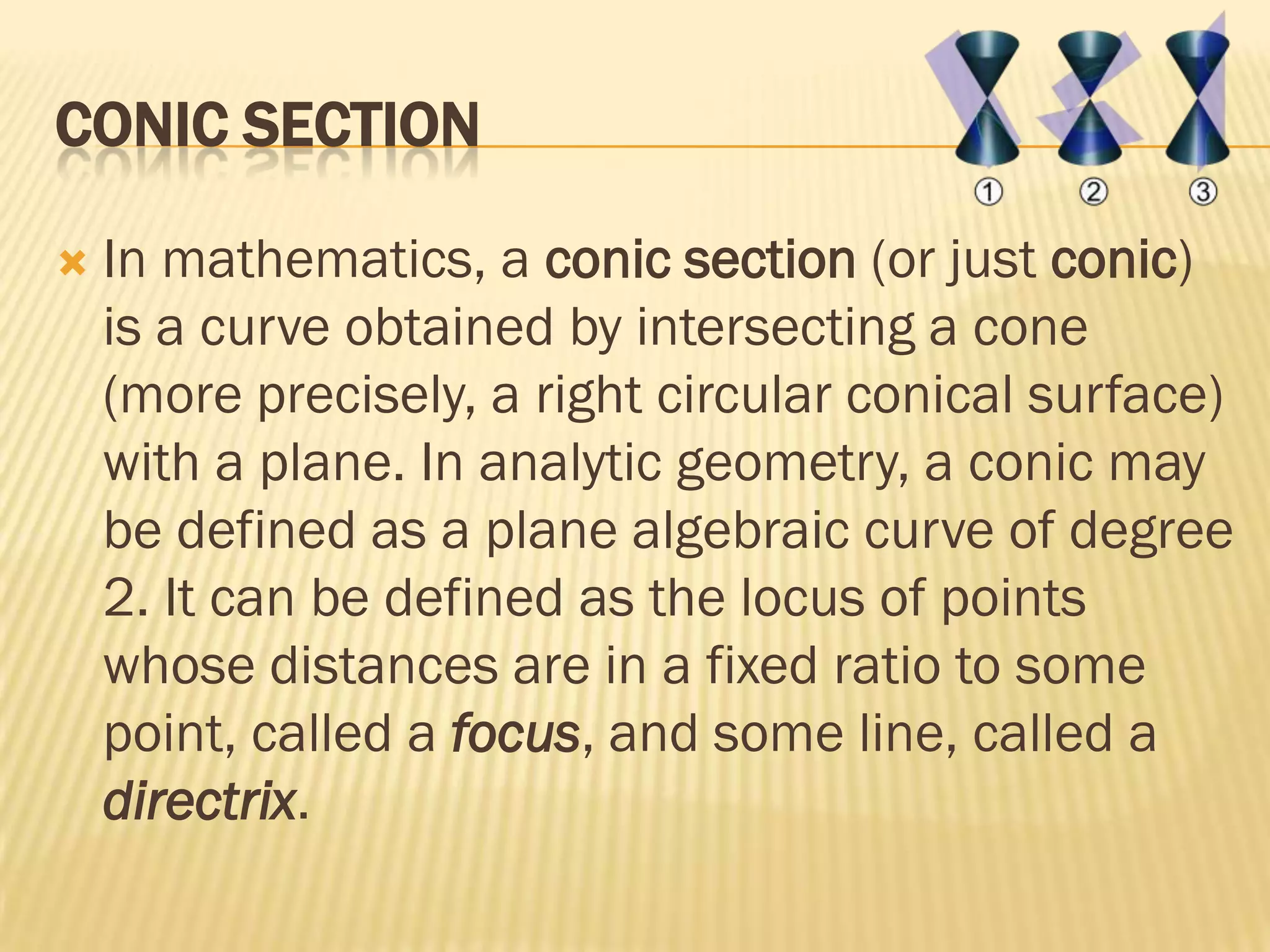 Conic section ppt | PPTX