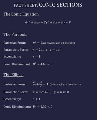 Conic sections | DOCX | Physics | Science