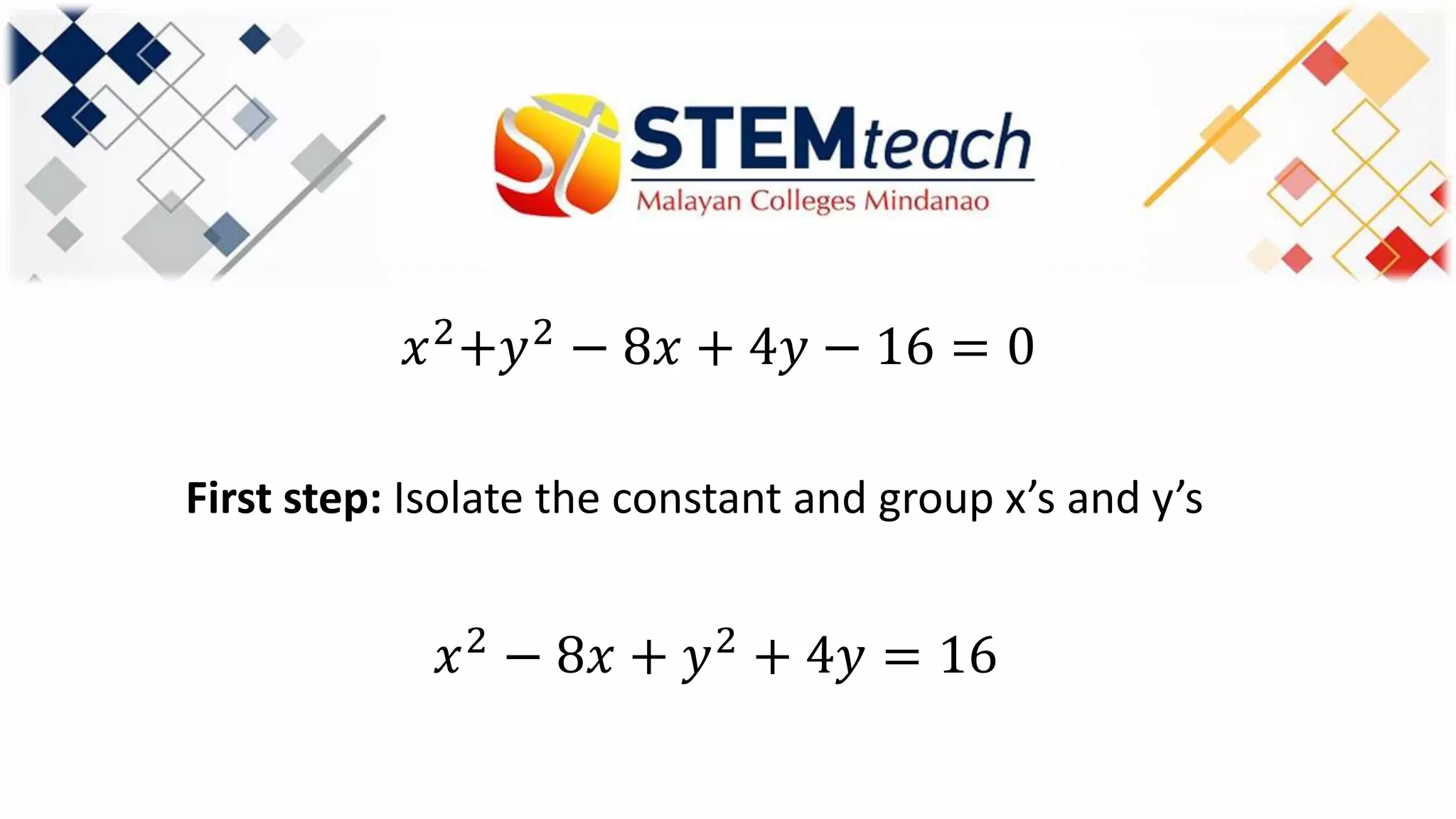 Conic sections circles - STEM TEACH | PPTX