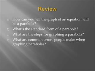 Conic Sections Parabolas FCIT compat.ppt | Physics | Science