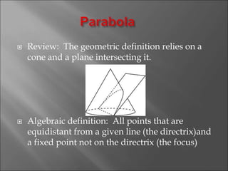 Conic Sections Parabolas FCIT compat.ppt | Physics | Science